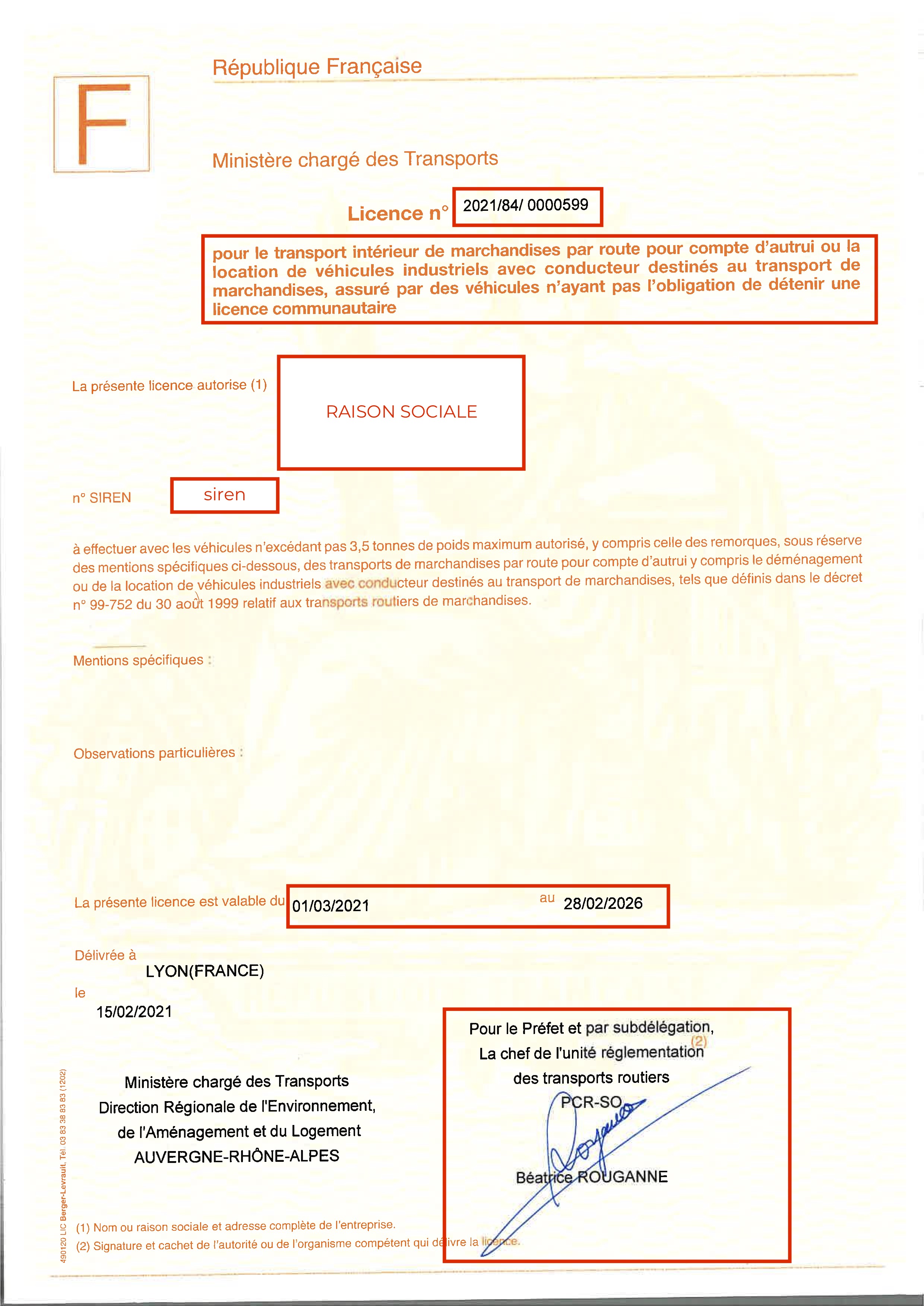 Licence Pour Le Transport De Marchandise Par Route int rieur Ou Licence Pour Le Transport De Marchandise Par Route int rieur Ou