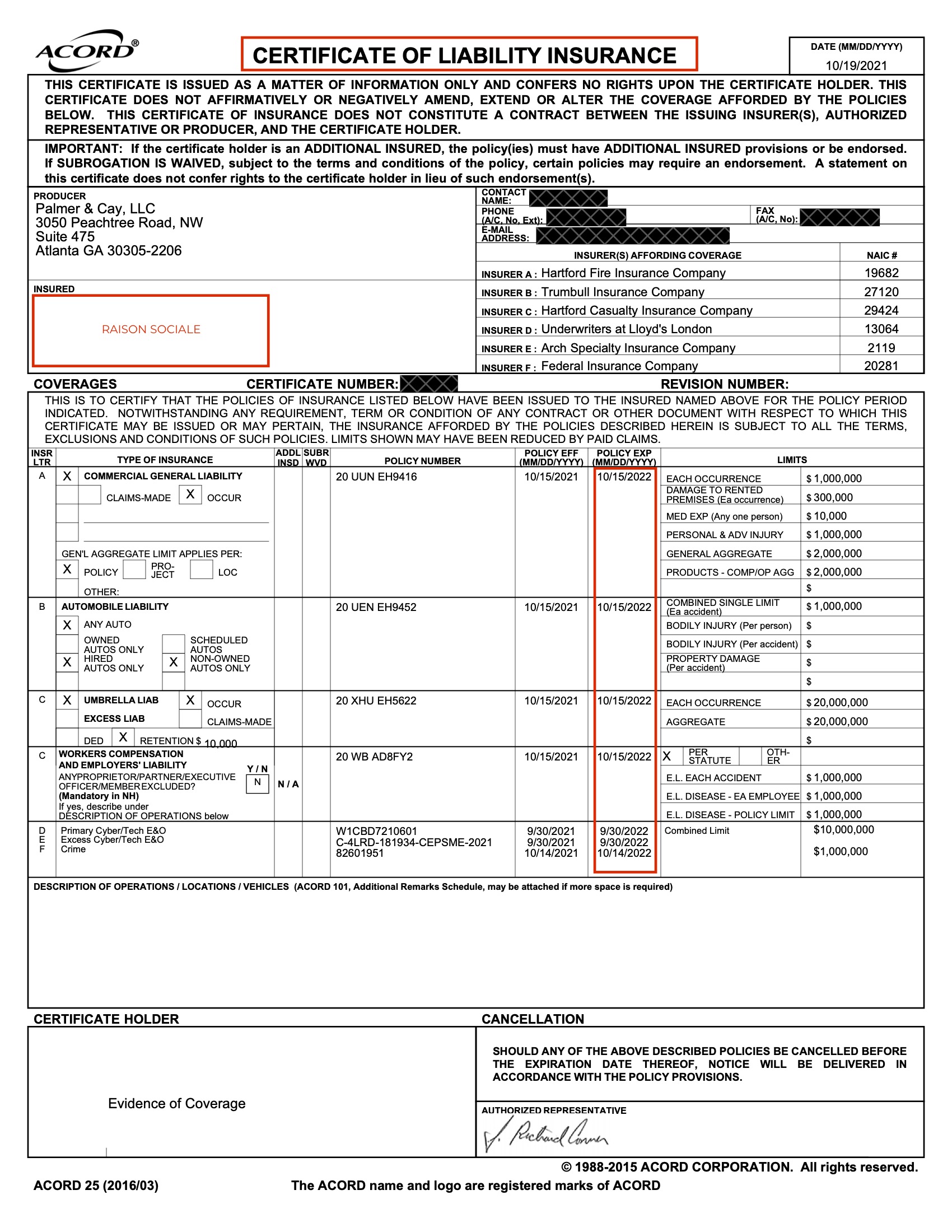 Civil liability insurance – Provigis